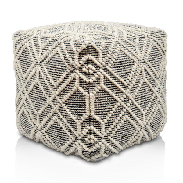 LOOMINAIRE 20'' Wide Square Geometric Pouf Ottoman & Reviews | Wayfair